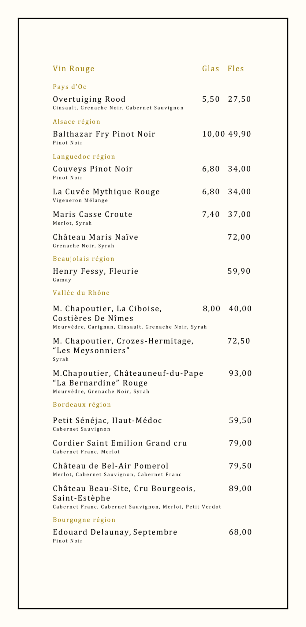 Menu - Bistro LOEVetDIE